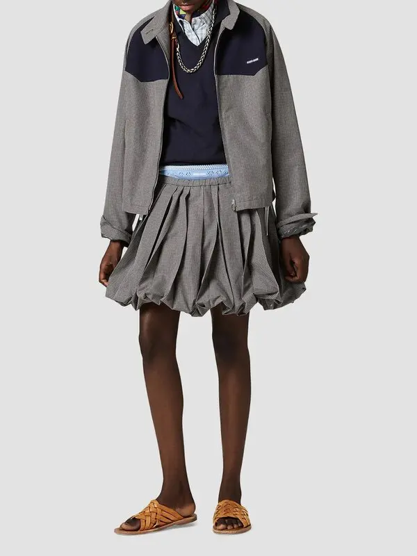Miu Miu Pleated Gingham Check Skirt