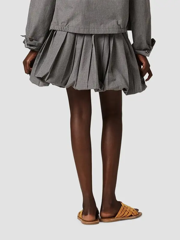 Miu Miu Pleated Gingham Check Skirt