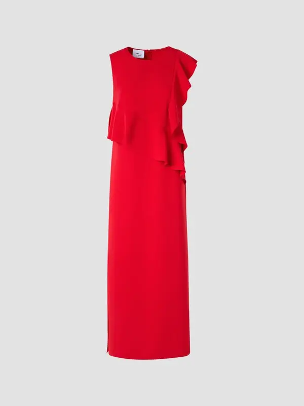 Akris Ruffled Crepe Midi Dress - Red