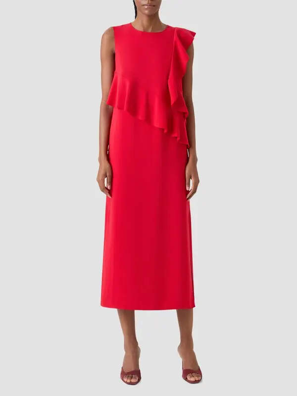 Akris Ruffled Crepe Midi Dress