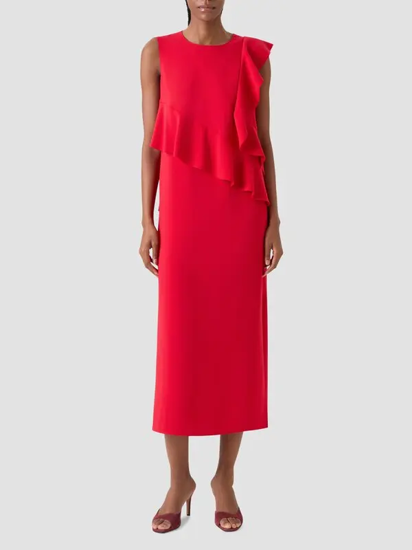Akris Ruffled Crepe Midi Dress