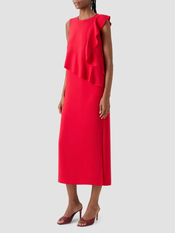 Akris Ruffled Crepe Midi Dress