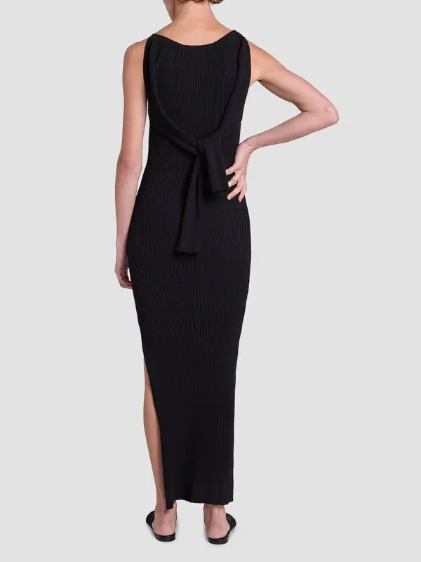 COURREGES Rib-knit Cut-out Maxi Dress