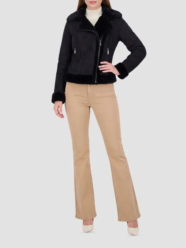 Gorski Merino Lamb Moto Zip Jacket - Black