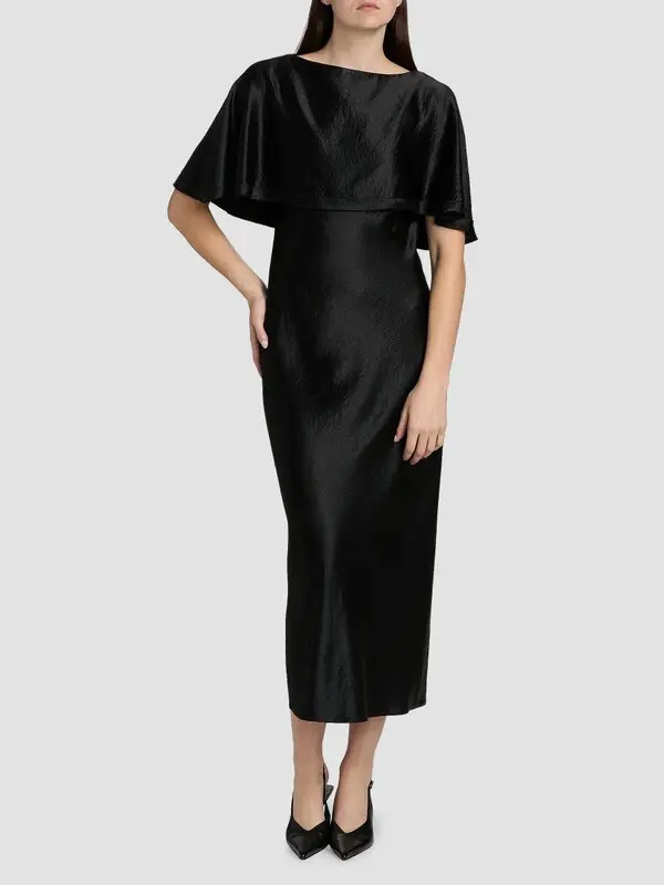 JASON WU Washed-twill Cape-sleeve Midi-dress