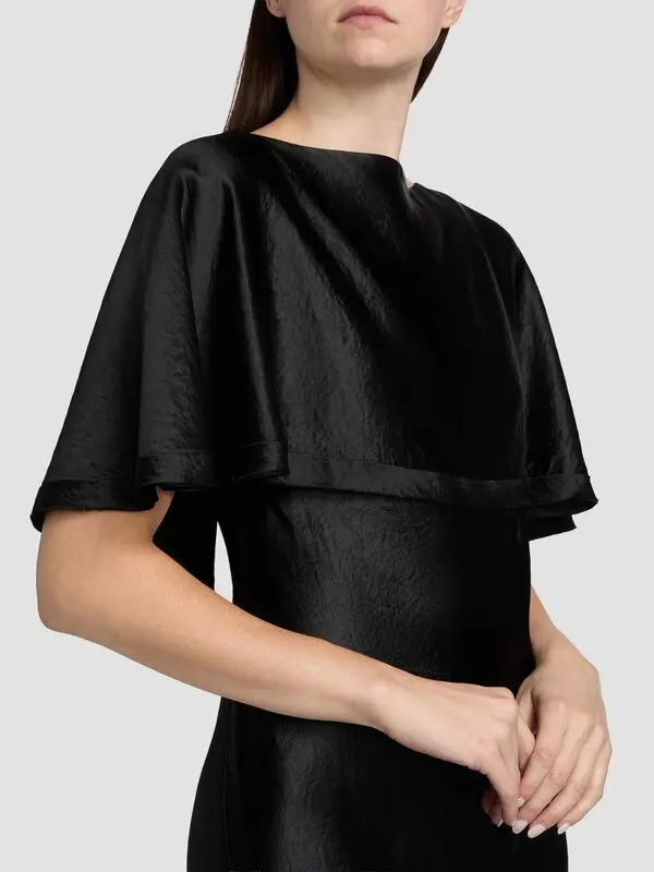 JASON WU Washed-twill Cape-sleeve Midi-dress