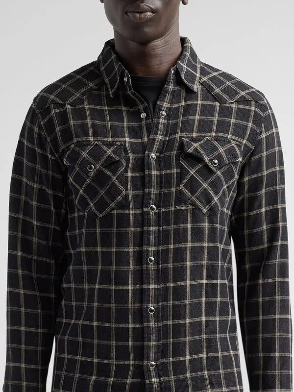 Ag Huston Check Cotton Western Shirt