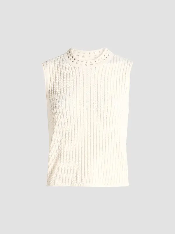 JASON WU Cable-knit Sleeveless Top - Plaster