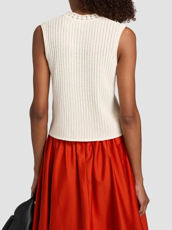 JASON WU Cable-knit Sleeveless Top - Plaster