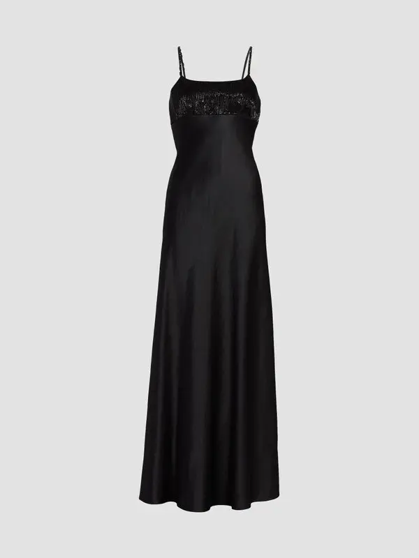 JASON WU Embellished Washed-twill Slip Gown