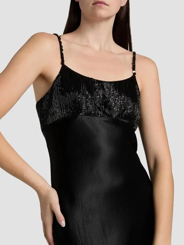 JASON WU Embellished Washed-twill Slip Gown