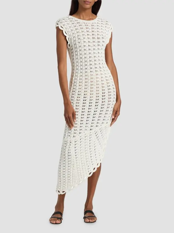 Loulou De Saison Malena Knit Asymmetric-hem Midi-dress