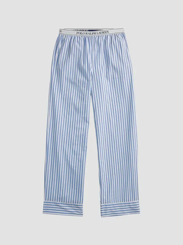 Polo Ralph Lauren Shirting Stripes Striped Cotton Pants - White Cloud Hydrangea