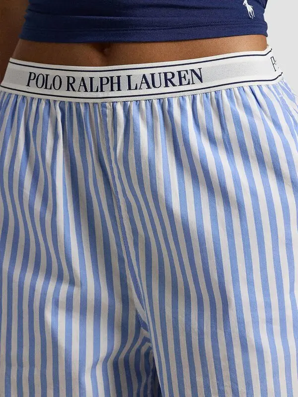 Polo Ralph Lauren Shirting Stripes Striped Cotton Pants - White Cloud Hydrangea