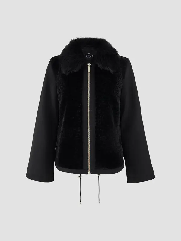 Gorski Wool Coat Crafted - Black