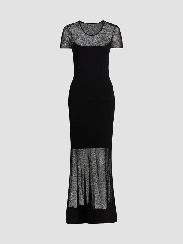 JASON WU Sheer Mesh Sheath Maxi Dress