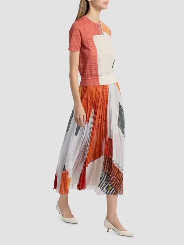 JASON WU Cat Paws Chiffon Pleated Skirt