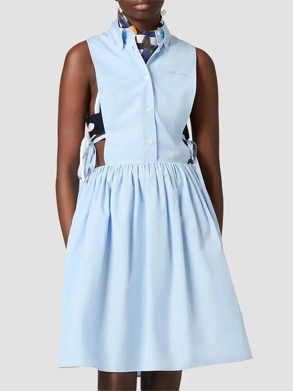 Miu Miu Poplin Side Tie Dress