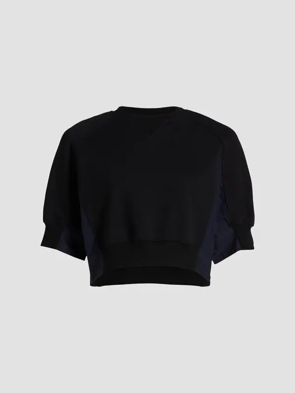 3.1 Phillip Lim Puff Sleeve Cropped Combo Sweatshirt