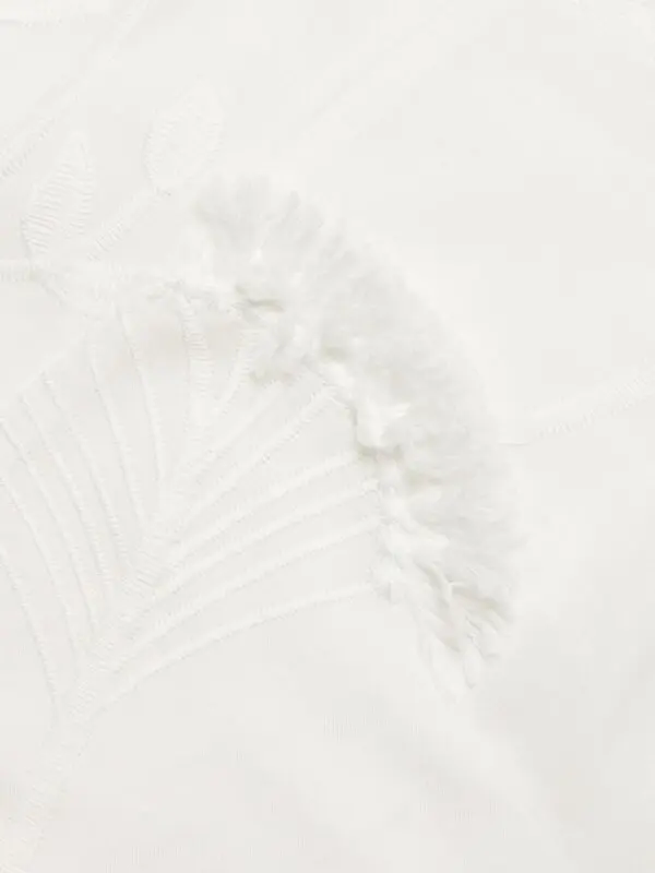 3.1 Phillip Lim Embroidered Cotton Voile & Chiffon Flounce Top