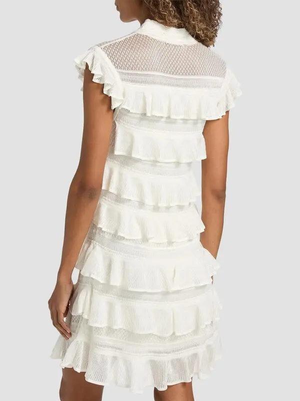 Zimmermann Luna Tiered Lace Frill Minidress