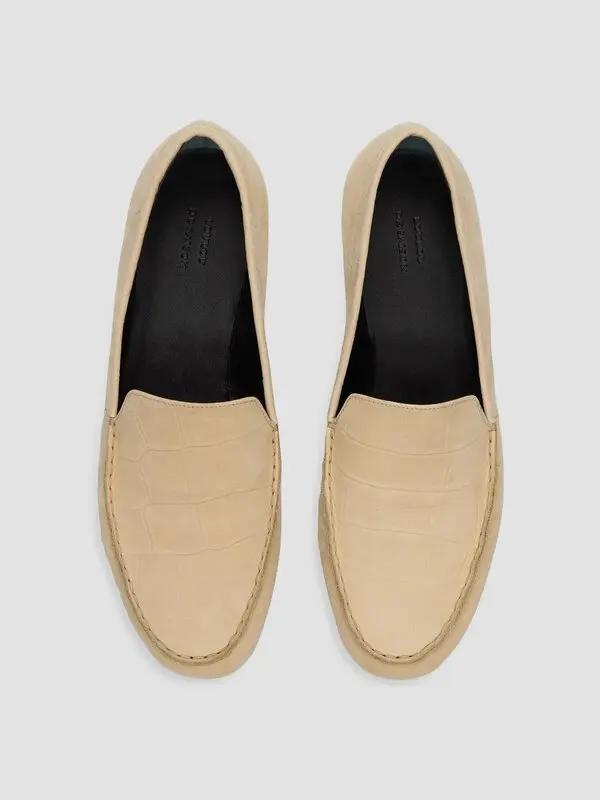LOULOU STUDIO Pesaro Croc-embossed Leather Loafers - Ecru