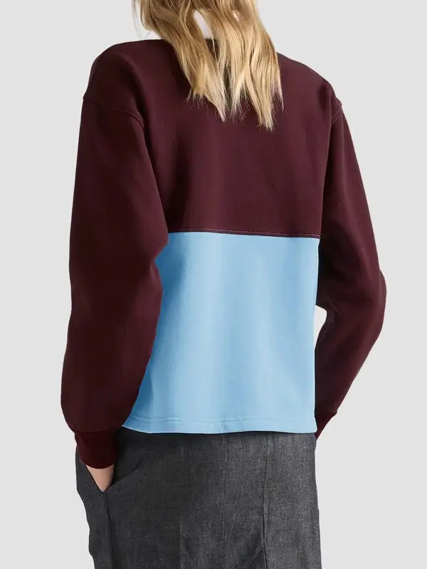 Prada Long-sleeved Cotton Fleece Polo Shirt