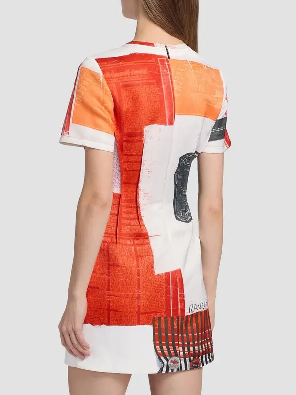 JASON WU Cat Paws Matte Duchess Minidress - Red Multi