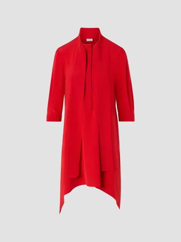 Akris High-low Silk Crepe Tunic Blouse