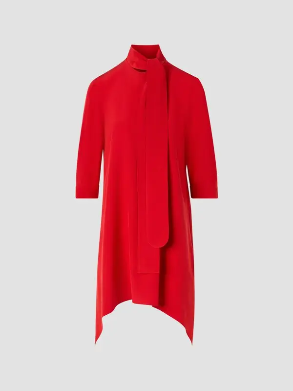 Akris High-low Silk Crepe Tunic Blouse