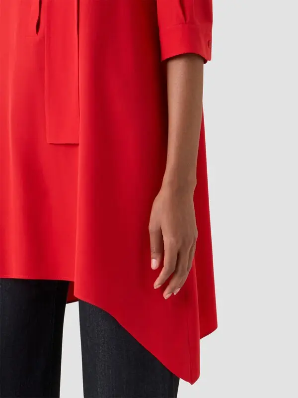 Akris High-low Silk Crepe Tunic Blouse