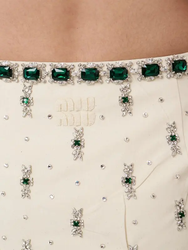 Miu Miu Embroidered Canvas Skirt