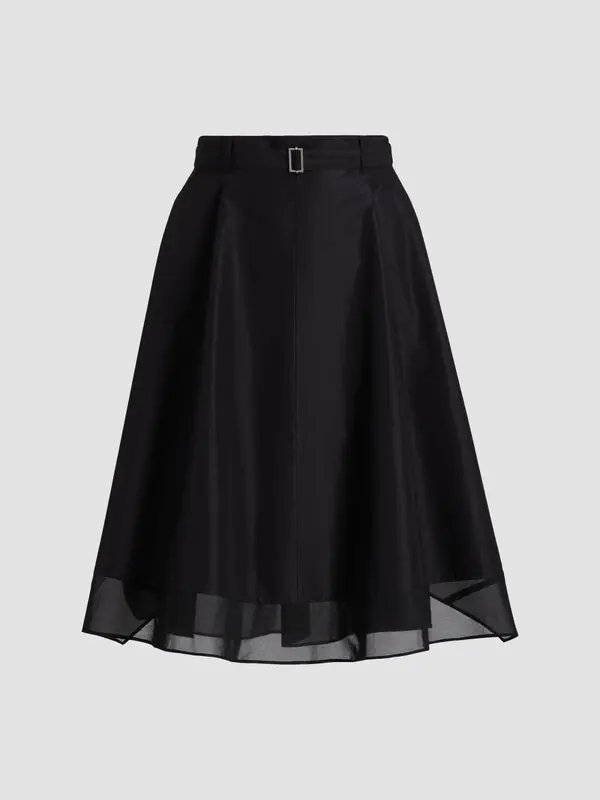 3.1 Phillip Lim Belted Flounce Chiffon-combo Skirt