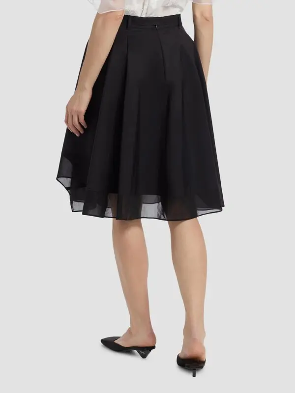 3.1 Phillip Lim Belted Flounce Chiffon-combo Skirt