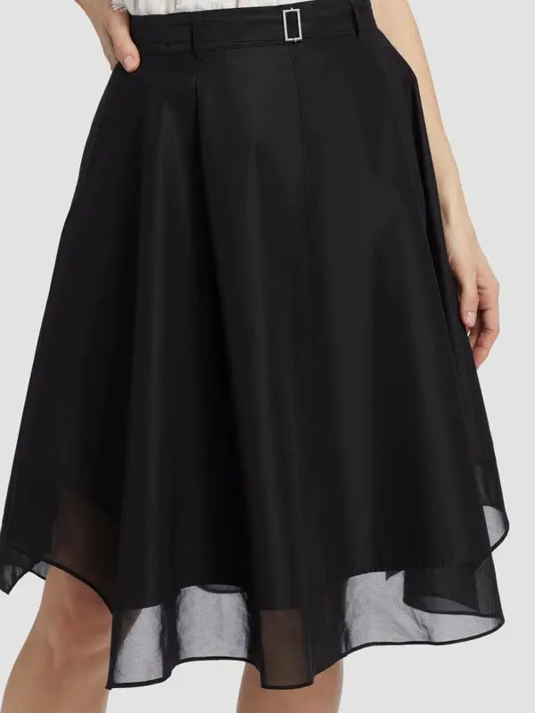 3.1 Phillip Lim Belted Flounce Chiffon-combo Skirt