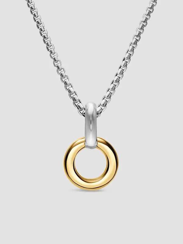 David Yurman Amulet Holder In Sterling With 14k Yellow Gold, 20.3mm - Silver