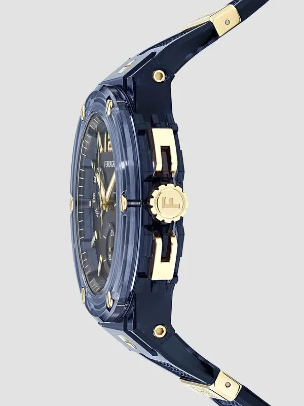 FERRAGAMO F-80 Translucent Chronograph Watch/44mm - Blue