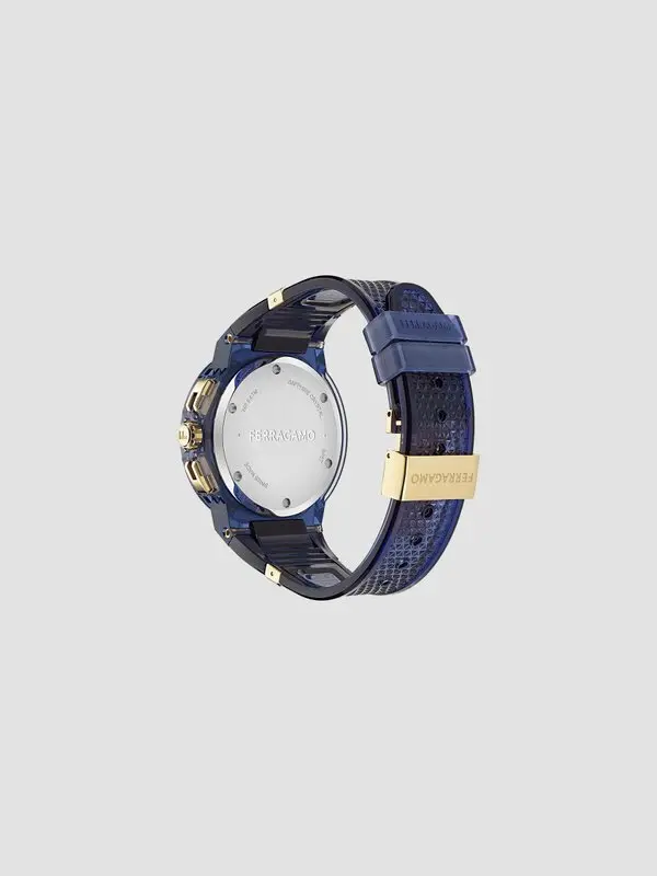 FERRAGAMO F-80 Translucent Chronograph Watch/44mm - Blue