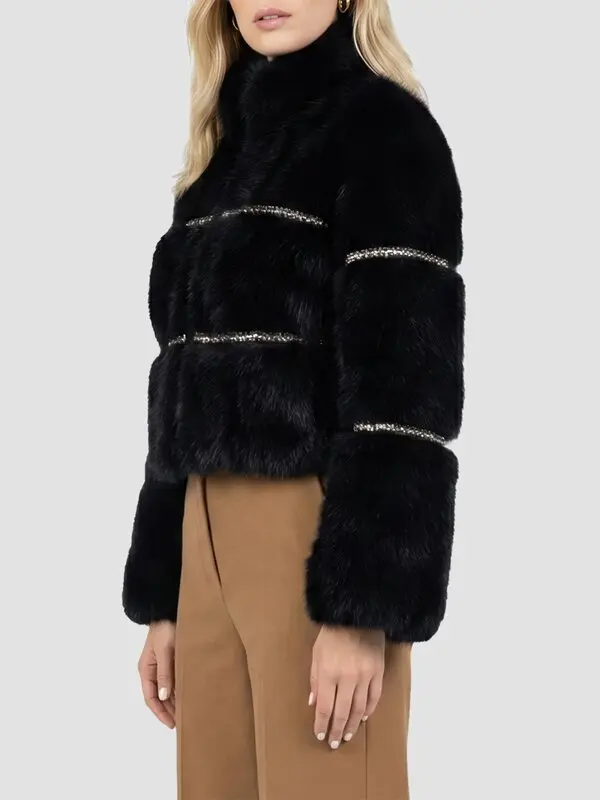 LYLA GRANT Coat With Rhinestone Inserts