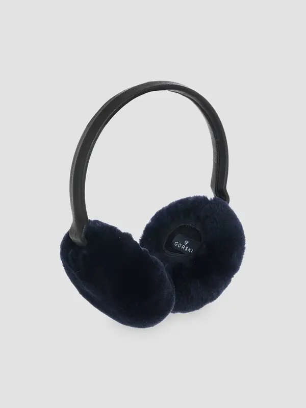 Gorski Select Shearling Lamb Earmuffs - Navy