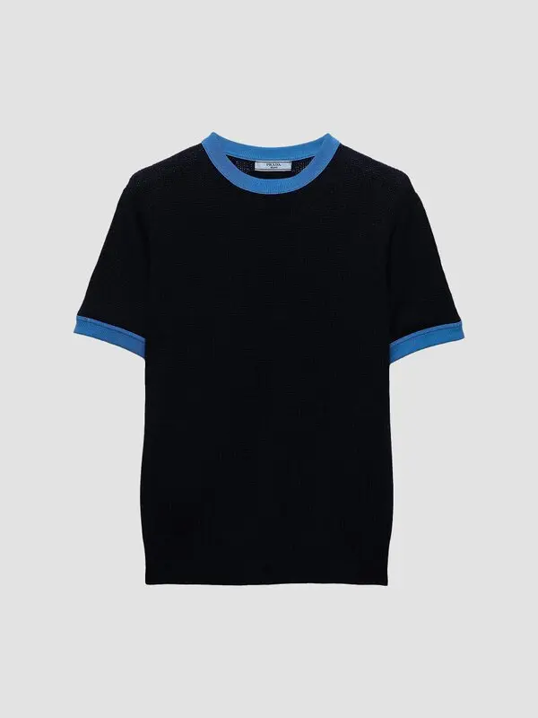 Prada Short-sleeved Cashmere Sweater - Blue