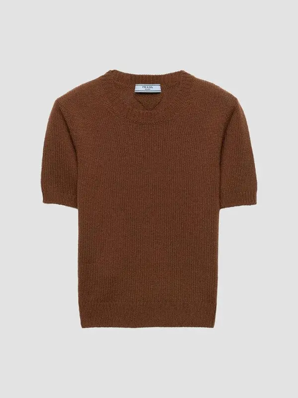 Prada Short-sleeved Cashmere Sweater - Brown