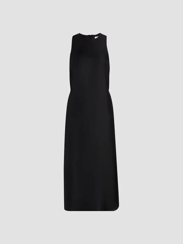 Loulou De Saison Paloma Twist Back Silk Midi-slipdress - Black