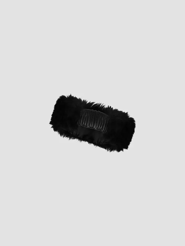 Gorski Merinillo Shearling Lamb Headband - Black