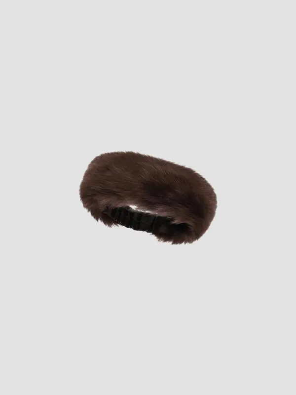 Gorski Merinillo Shearling Lamb Headband - Brown