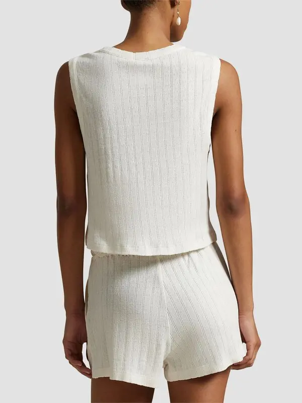 Polo Ralph Lauren Polo Pointelle Cami Short Pajamas - Egret