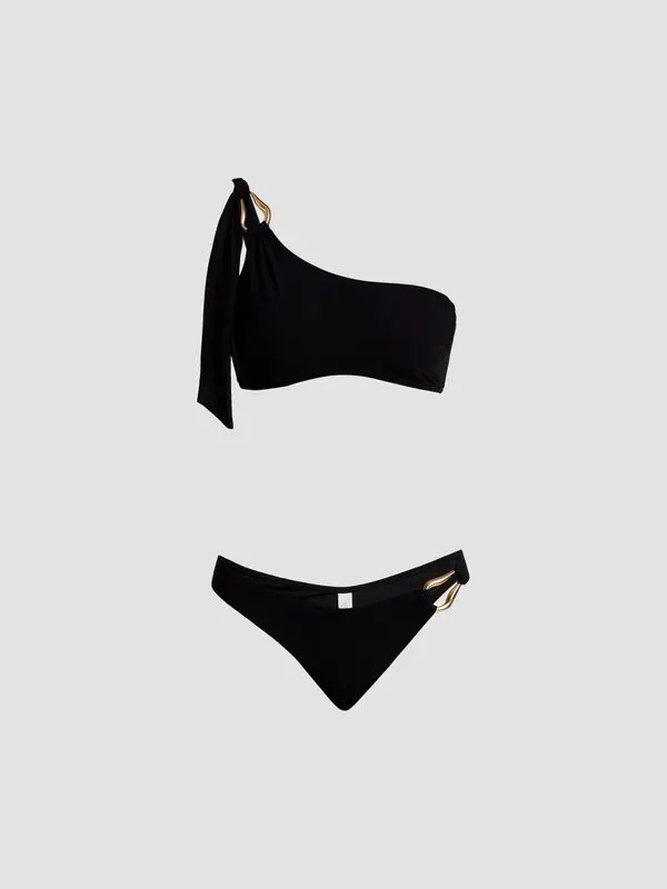 Zimmermann Roselight Trim Goldtone Hardware Bikini - Black