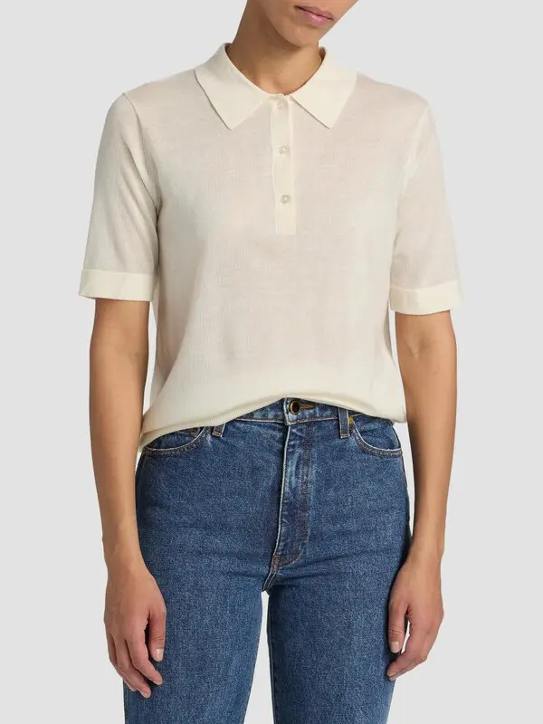 Loulou De Saison Migo Fine Cashmere Polo Top