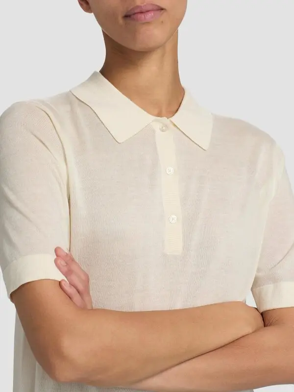 Loulou De Saison Migo Fine Cashmere Polo Top