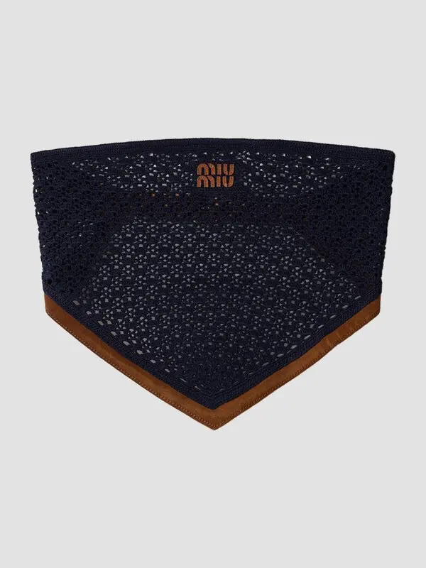 Miu Miu Cotton And Suede Bandana Top